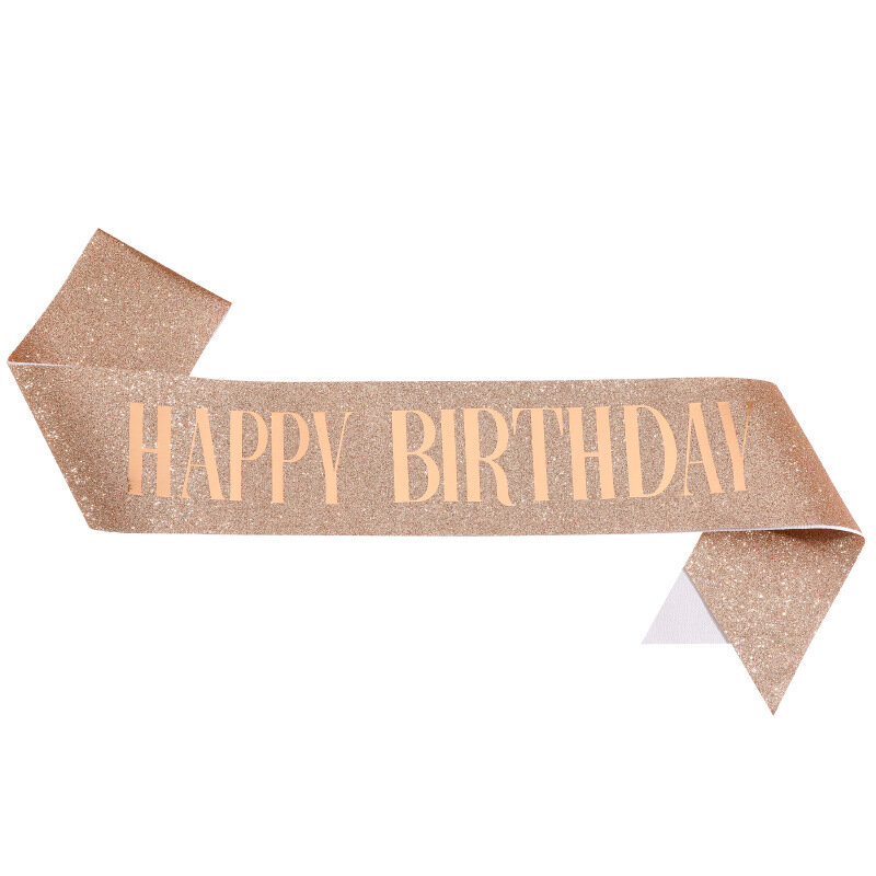 Адвент-календарь "С днем рождения", тканевая лента, розовое золото