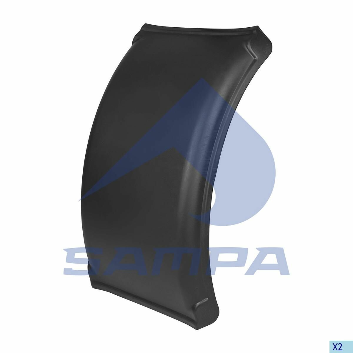 Крыло прицепное односкатное (половинка) RH/LH 690x900x430 1895 0004 SAMPA