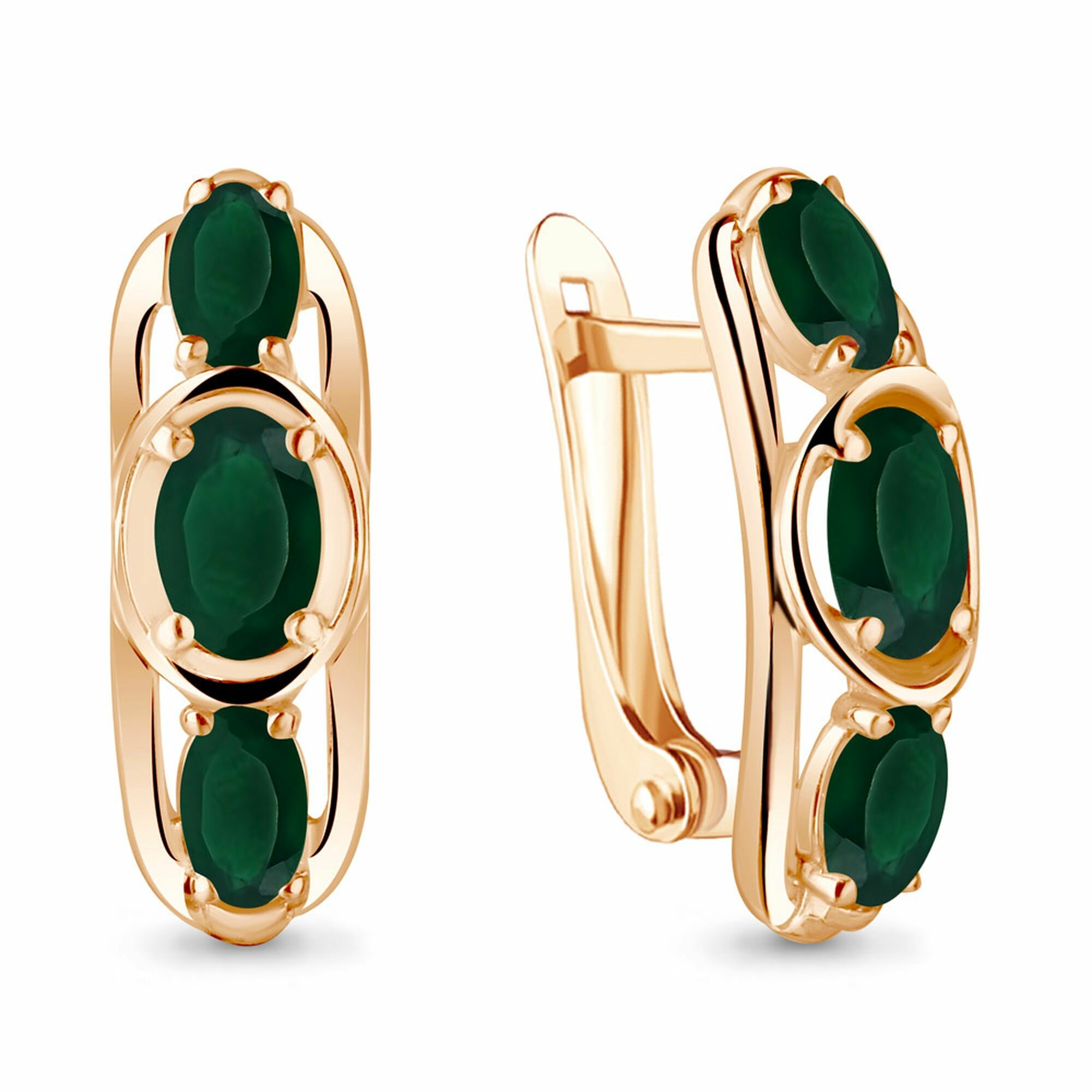 Серьги, серебро, 925 проба, золочение, агат