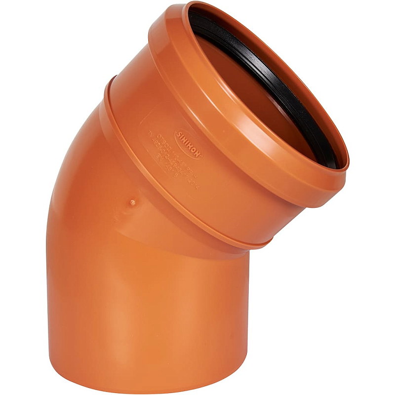 Отвод 45° для нар. канализации d=110 мм SINIKON универсал