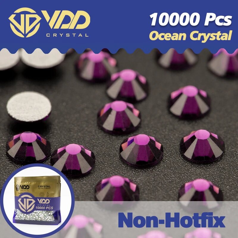 10000 шт. Стразы VDD Ocean Crystal, фиолетовый 033 Amethyst