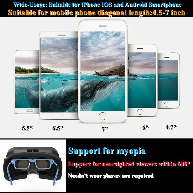 VR-очки Shinecon Для Смартфонов: Гарнитура Виртуальной Реальности С Контроллерами Для Полного Погружения В 3D-изображения И М. — фото 1