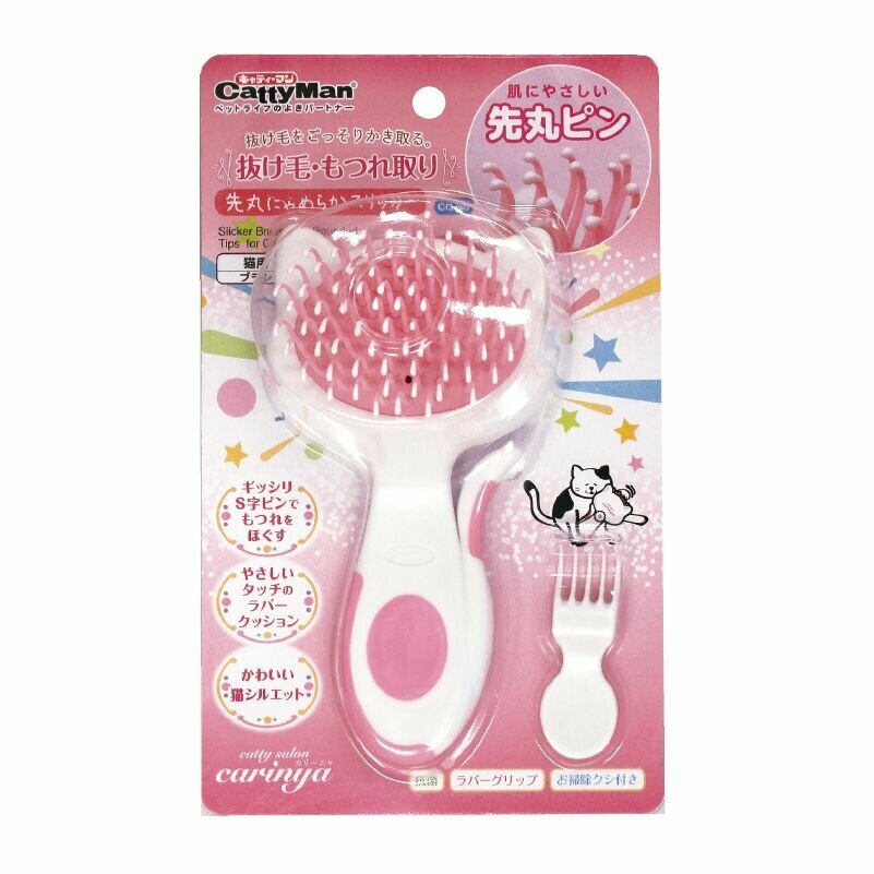 Профессиональный сликер для купания с силиконовыми наконечниками для средней и длинной шерсти кошек. С гребнем в наборе.