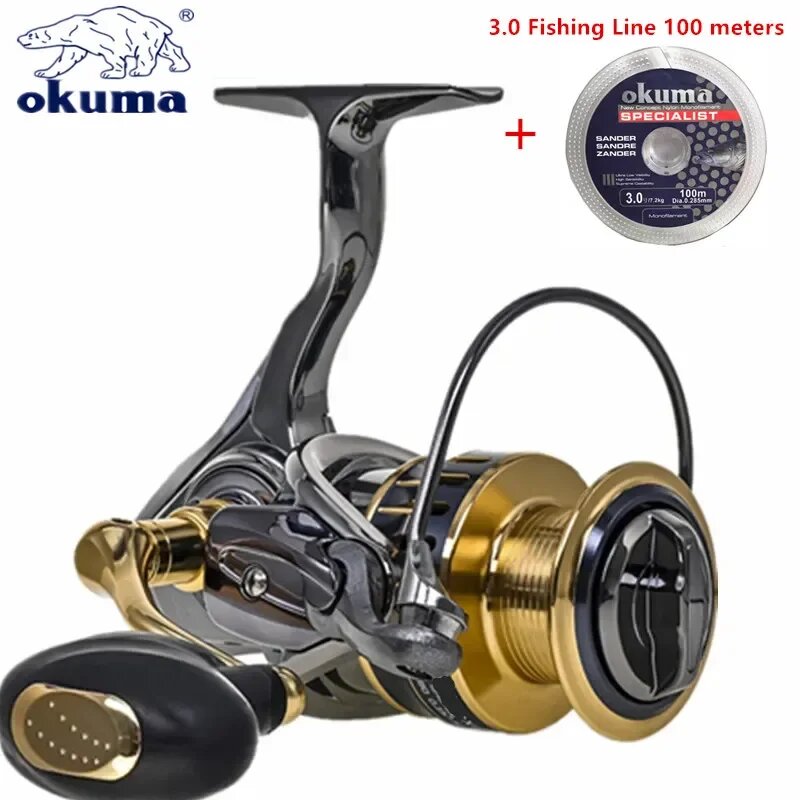 Okuma Baoxiong Троллинговая катушка 18кг 13+1 шарикоподшипник 4000 серия, Grey gold