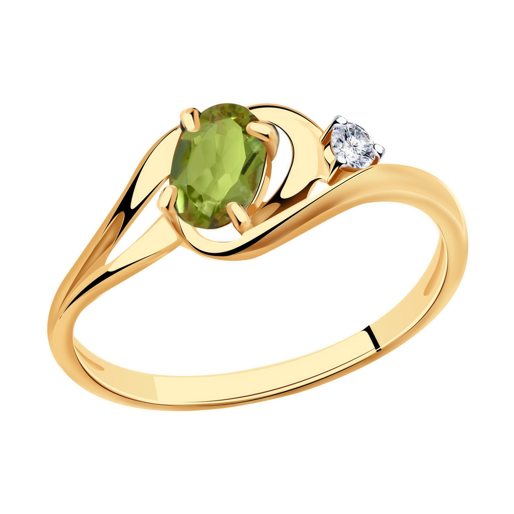 Кольцо, красное золото, 585 проба, султанит