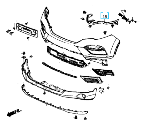 Комп. балки, лев. передн. бампер; угол; верхн. (Оригинал)
