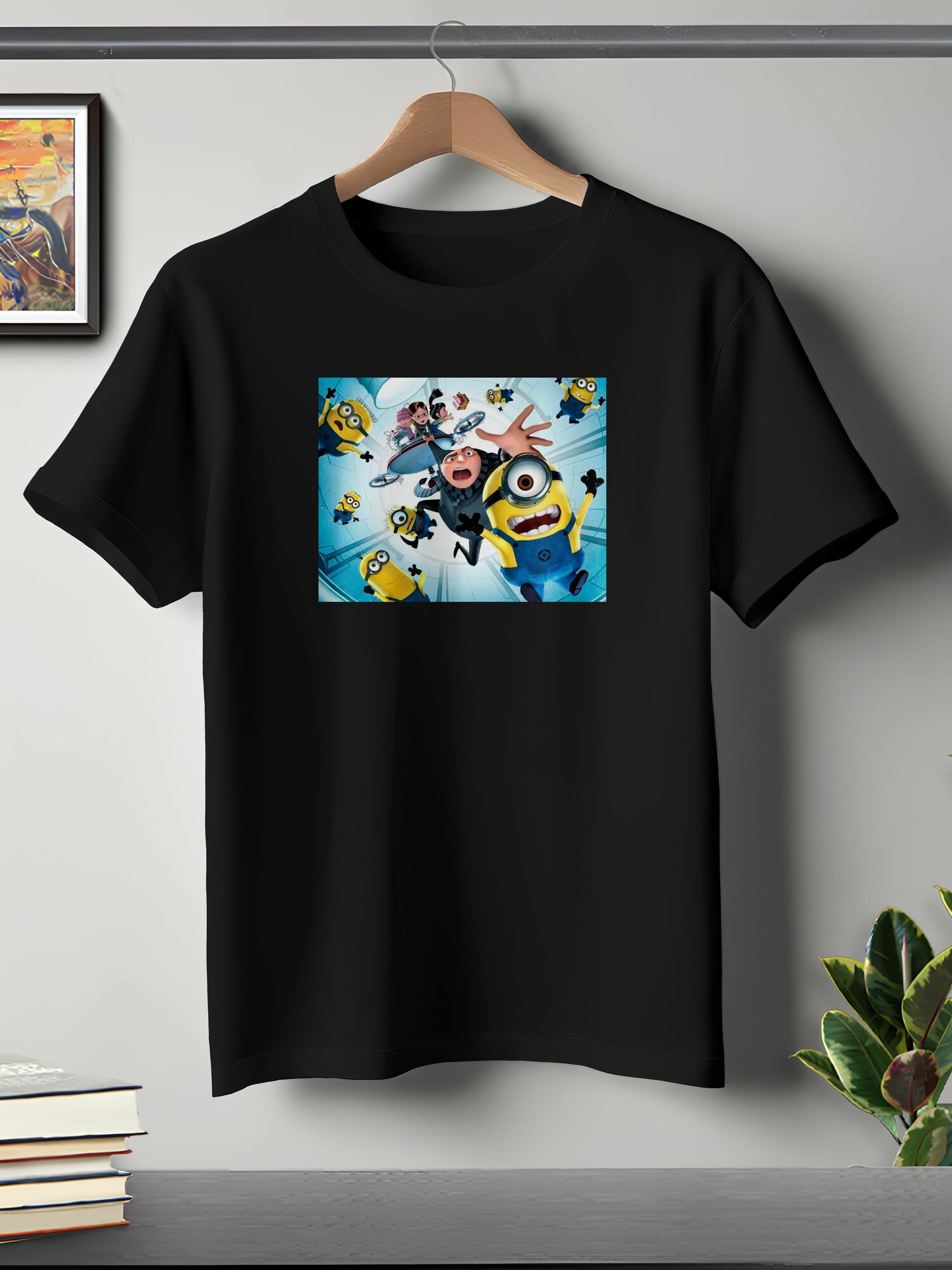 Футболка  Детская ONEQ 134 (9-10) размер с принтом Гадкий Я, черная