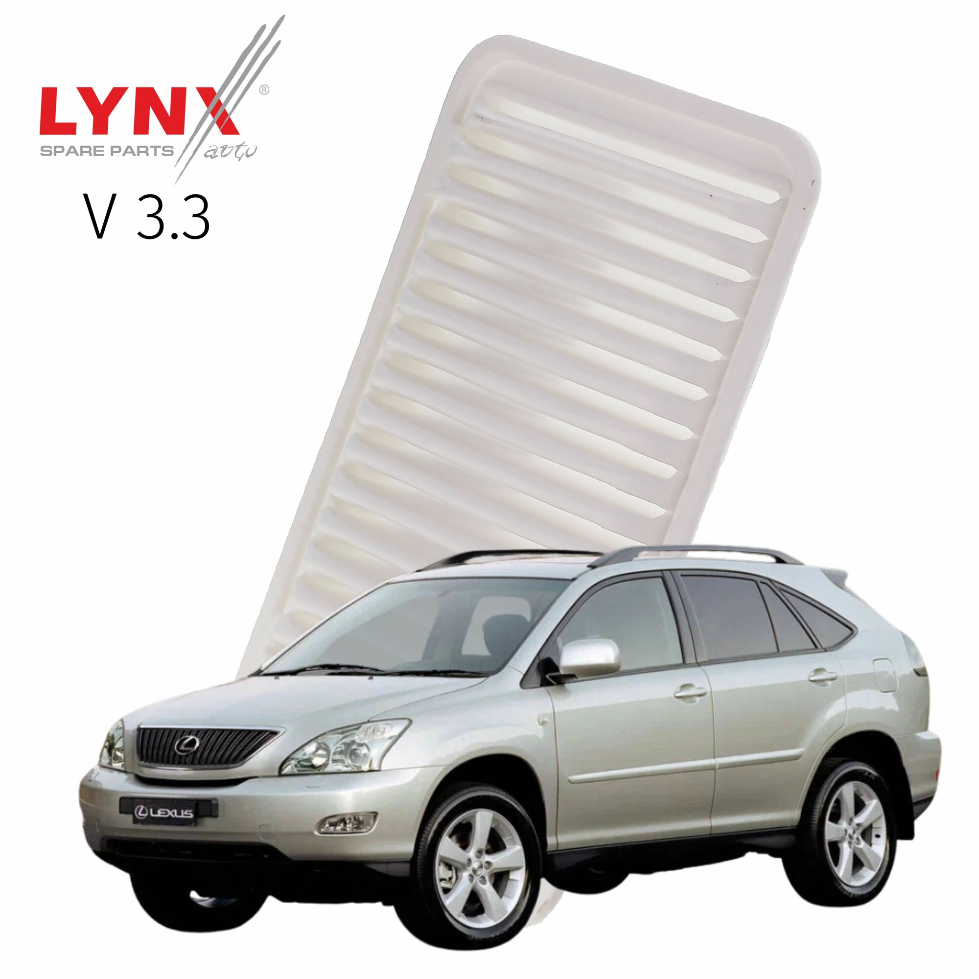 Фильтр воздушный Lexus RX330 (2) / Лексус РХ330 2003 2004 2005 2006 V3.3 3MZ-FE / 1шт LYNXauto