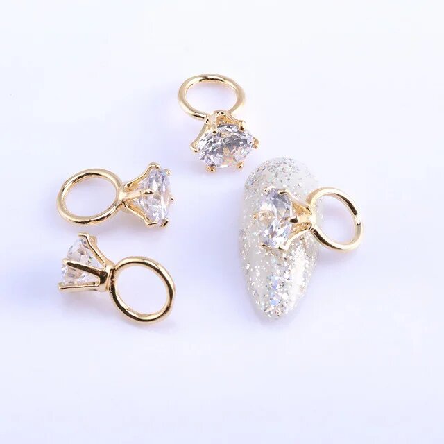 Свадебные кольца для ногтей HIGBAQK 2шт 2pcs gold