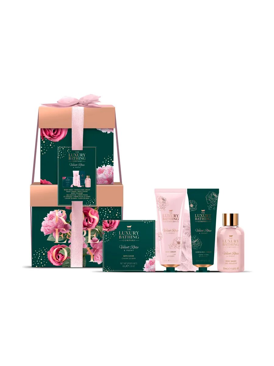 Подарочный набор The Luxury Bathing Company "Бархатная Роза и Пион", для всех типов кожи