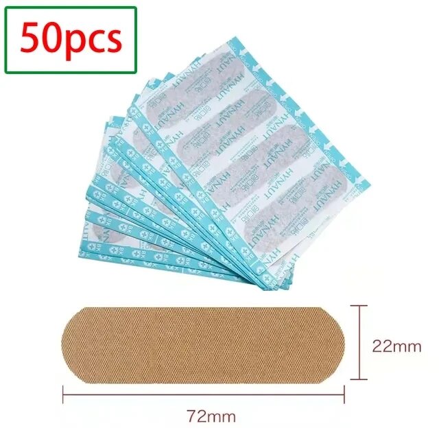 20-100 шт. эластичный дышащий пластырь для ран, пластырь для спорта на открытом воздухе, аптечка, антибактериальные повязки, ленты 50Pcs