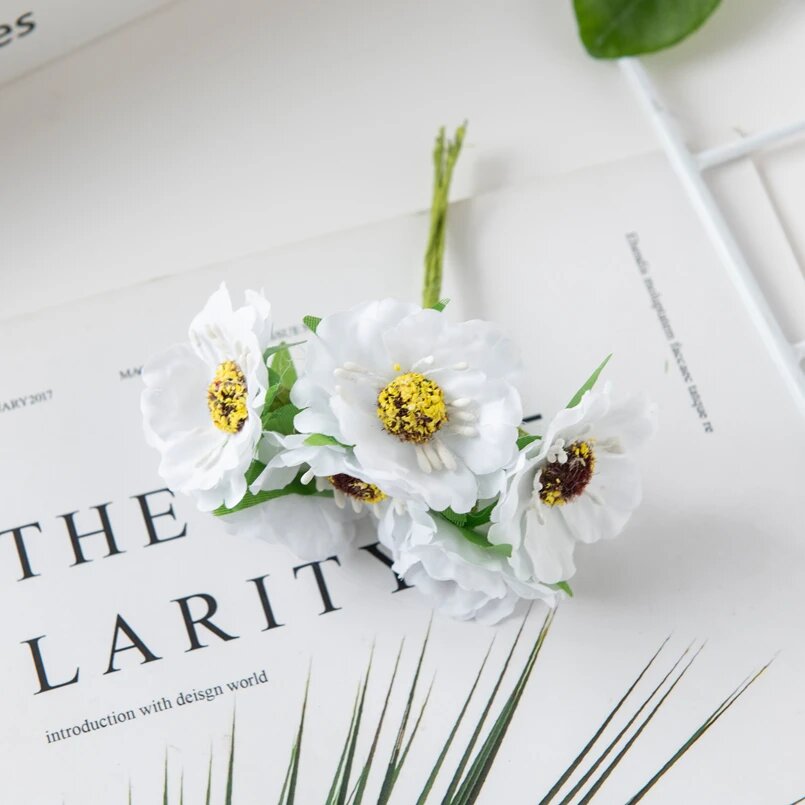 Искусственные шелковые вишни dycrazy, 60 шт. Белый, 60 Pieces, белый