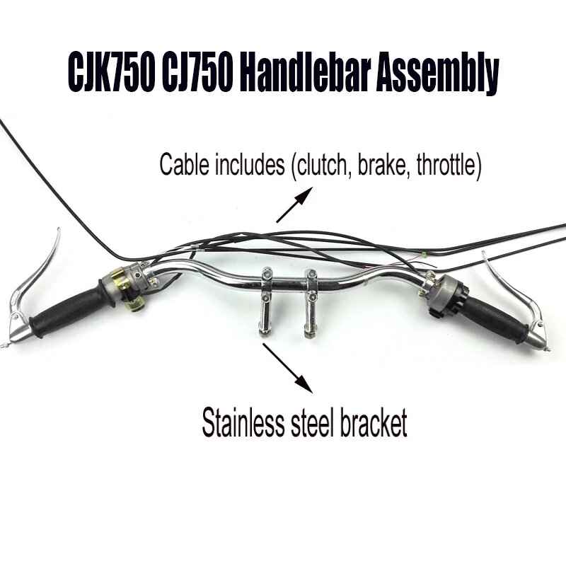 Комплект рулевой колонки для мотоцикла Урал CJK750: руль, кронштейн, рукоятки, тросы R1 R71 M72