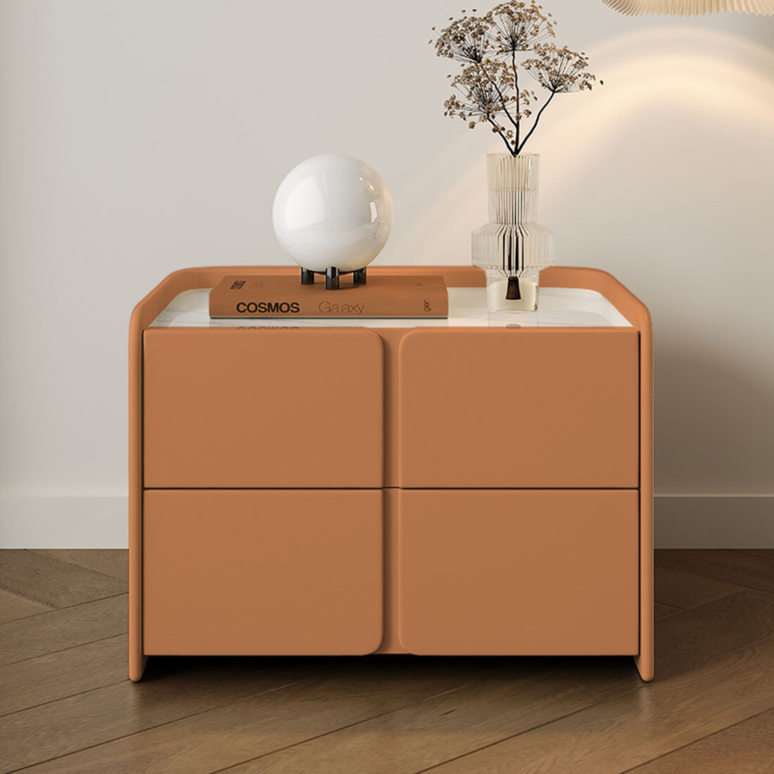 Прикроватная тумбочка с керамической столешницей Gates (оранжевый)