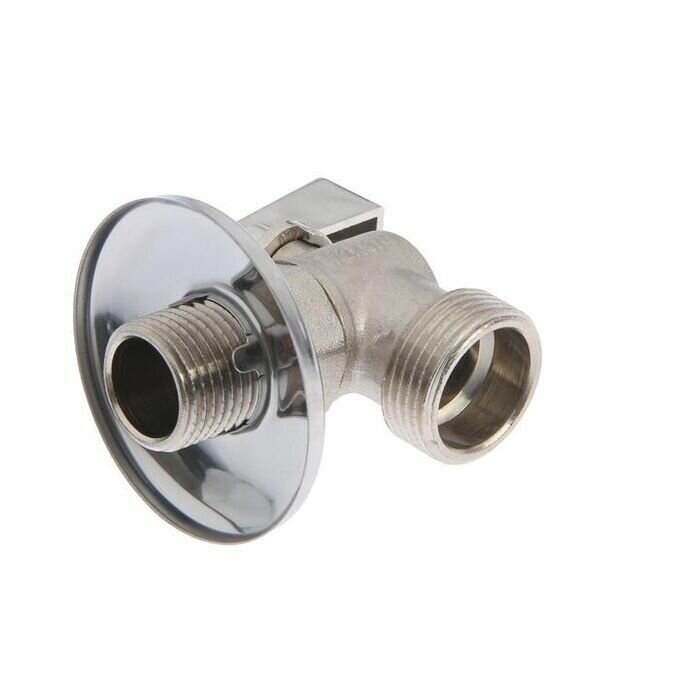 Tim Кран угловой с отражателем ф1/2"х1/2" НР-НР никелированный