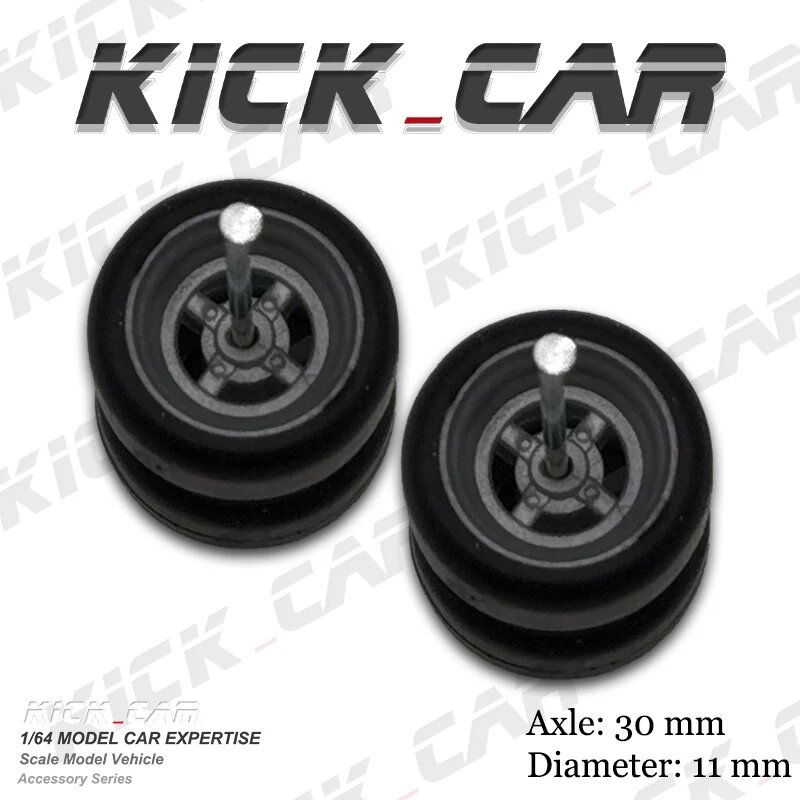 1/64 колес с резиновыми шинами, четыре спицы, запчасти для литых под давлением моделей автомобилей, горячие колеса, главная линия, спичечная коробка, диаметр 11 мм, 1 комплект