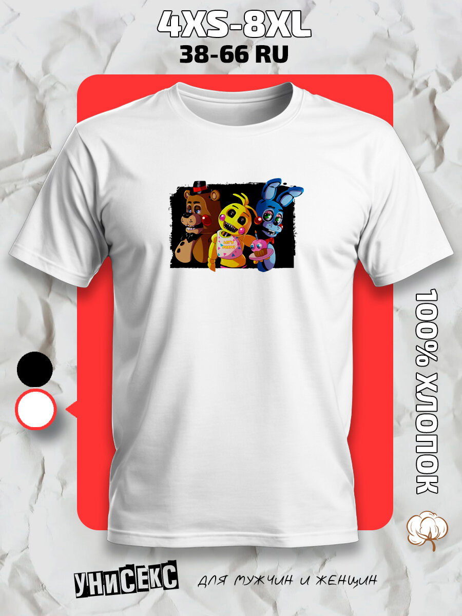 Футболка с принтом пять ночей у Фредди герои