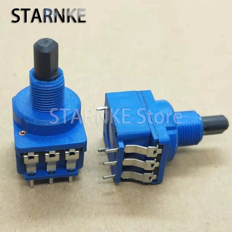 2 шт. новый диммер, потенциометр с двойным управлением B10K B500K, 5 контактов с поворотным переключателем, половина вала, длина ручки 16 мм