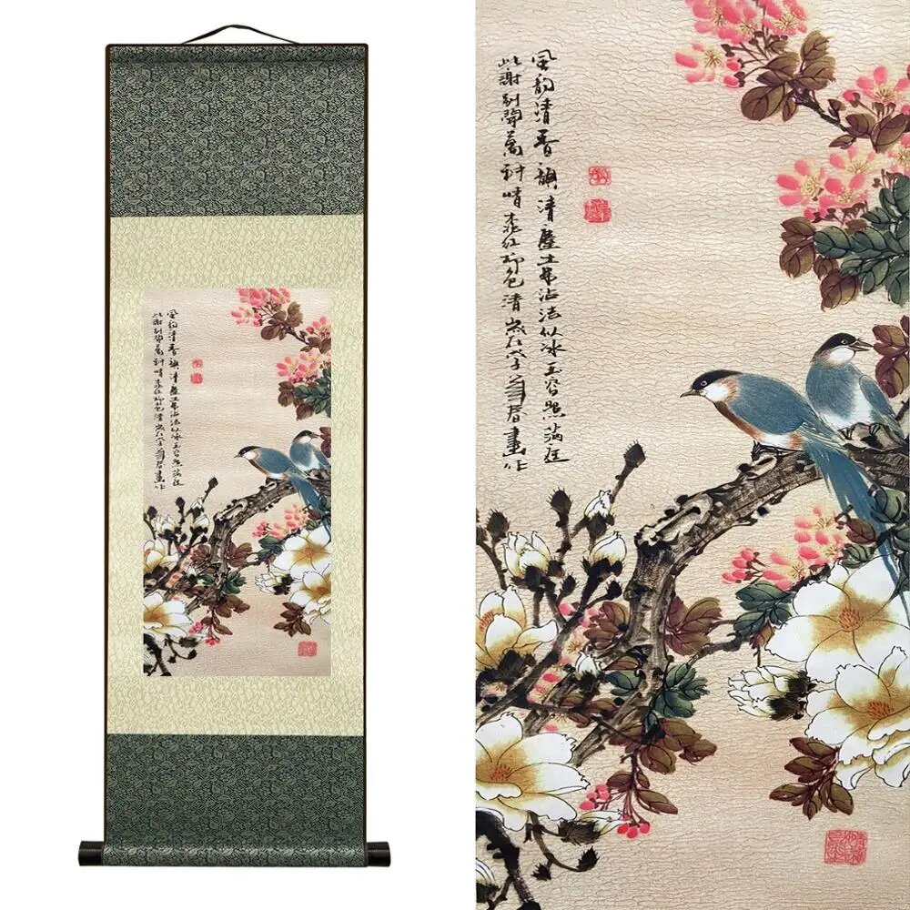 Шелковый свиток, китайский стиль Scroll painting 16