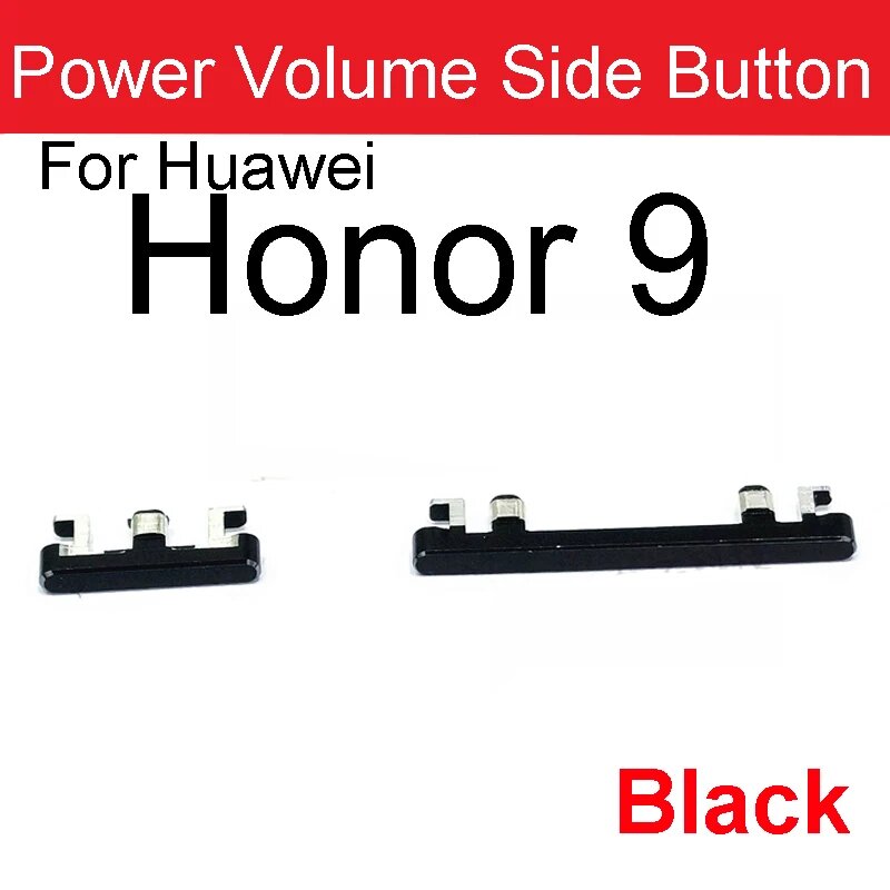 Кнопки громкости для Huawei Honor 9 9Lite 9X 9i 9N, кнопки ВКЛ./Выкл, регулятор громкости, Боковая кнопка, запасные части For Honor 9 Black