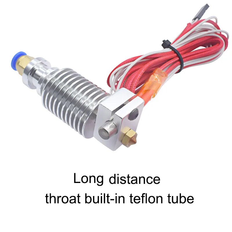 IdeaFormer E3D V6 Горячий конец 0,4 мм 12/24В для нити 1,75/3,0 мм 12V 1.75mm, Long with PTFE