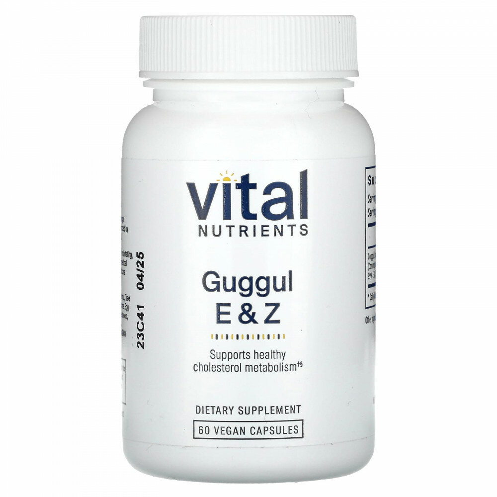 Vital Nutrients, Guggul E & Z, 60 веганских капсул (37,5 мг на капсулу)