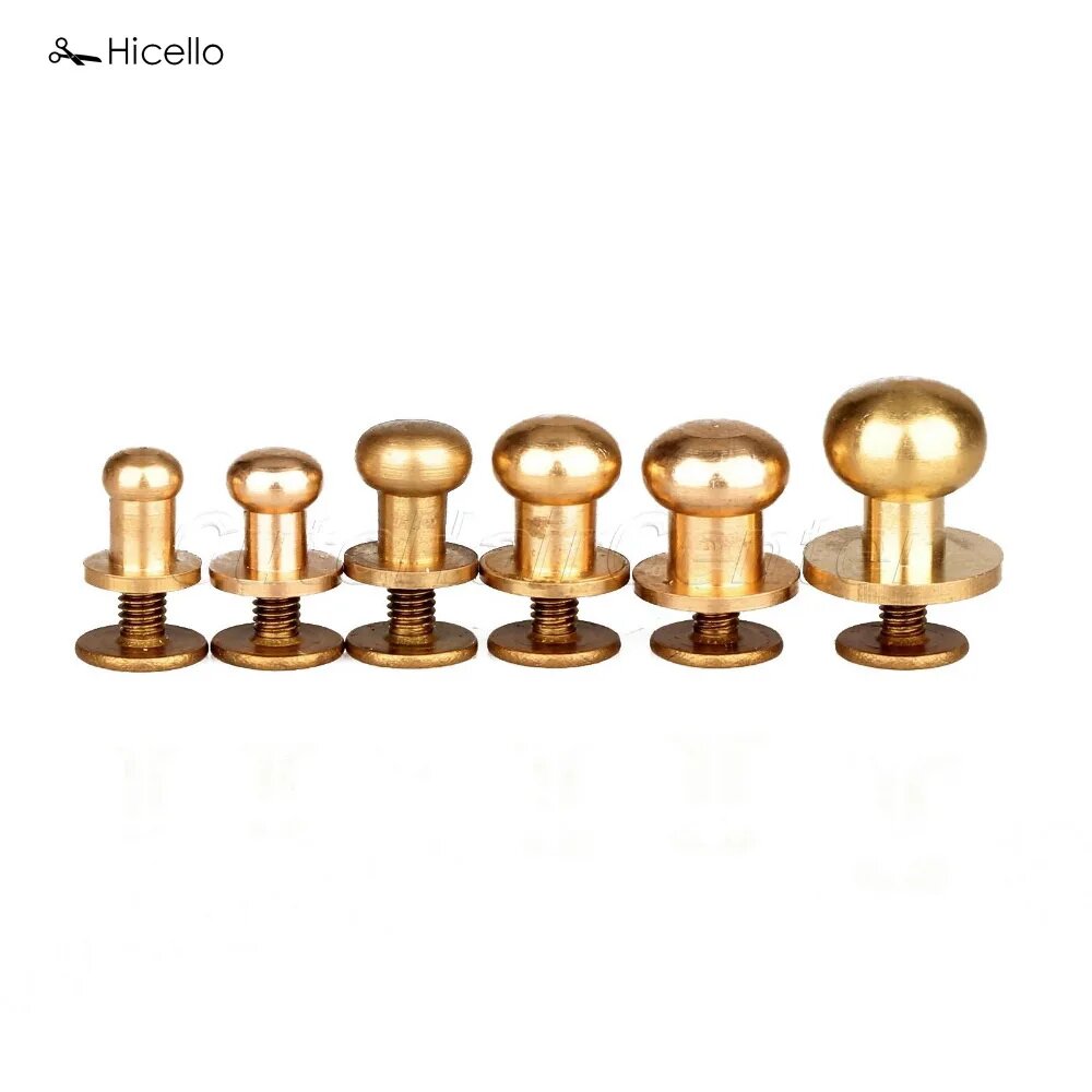 Заклепки латунные Hicello 6 мм, 10 шт.