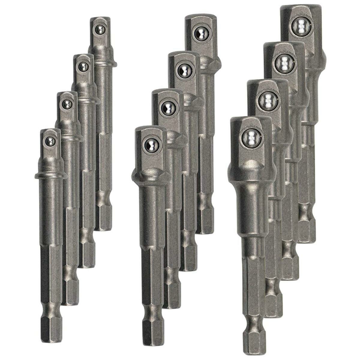 Набор из 12 удлинителей для дрелей, набор удлинителей, высокоскоростной гайковерт. Привод 1/4 дюйма, 3/8 дюйма и 1/2 дюйма