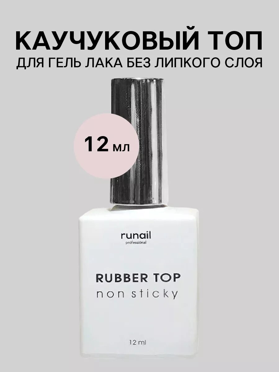 Runail Professional Каучуковый топ для ногтей без липкого слоя, 12 мл