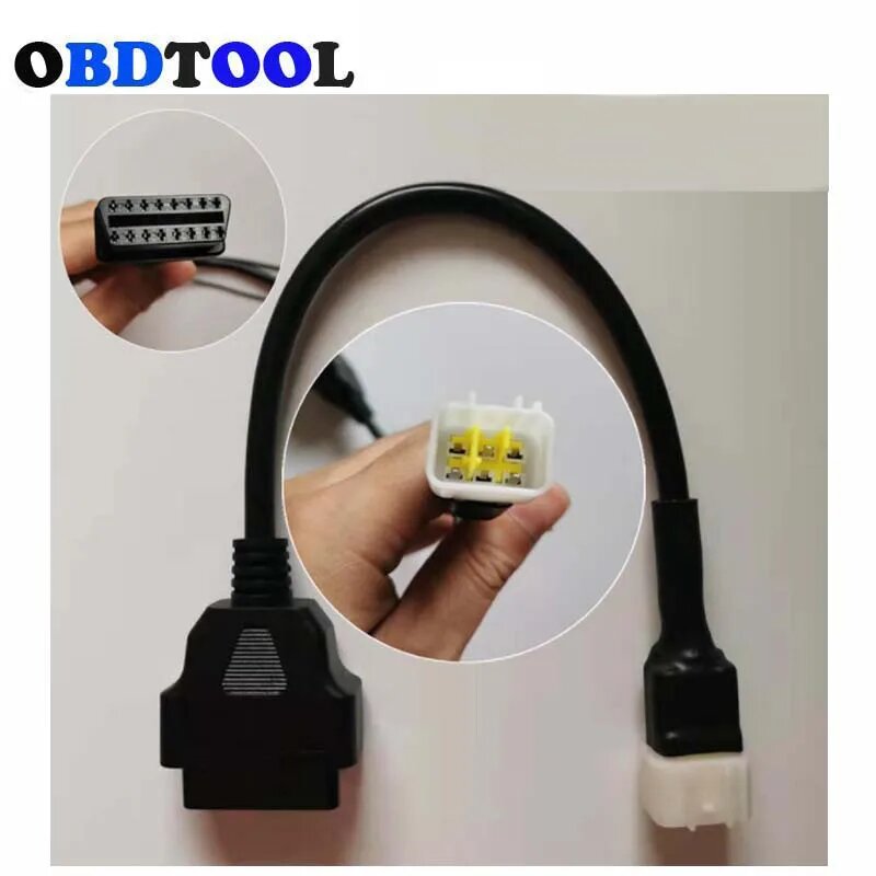 Кабель OBD2 с 16 контактами на 6 контактов для мотоцикла DELPHI, локомотивный адаптер Delphi, 6-контактный шнур Tansfer, диагностический разъем для автомобиля