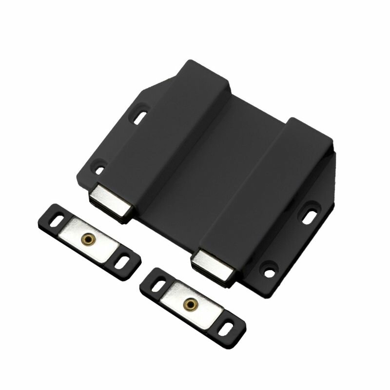 Фиксатор для дверей шкафа - большой, двойные двери, черный