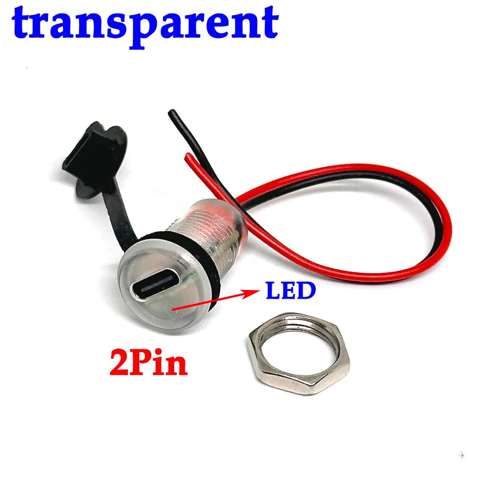 Светодиодный переключатель 2pin transparent, 3шт