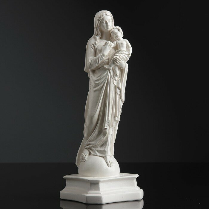 Фигура 'Дева Мария с младенцем' белая 24см