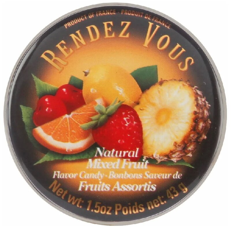 Леденцы RENDEZ VOUS фруктовое ассорти /жесть/ 43г