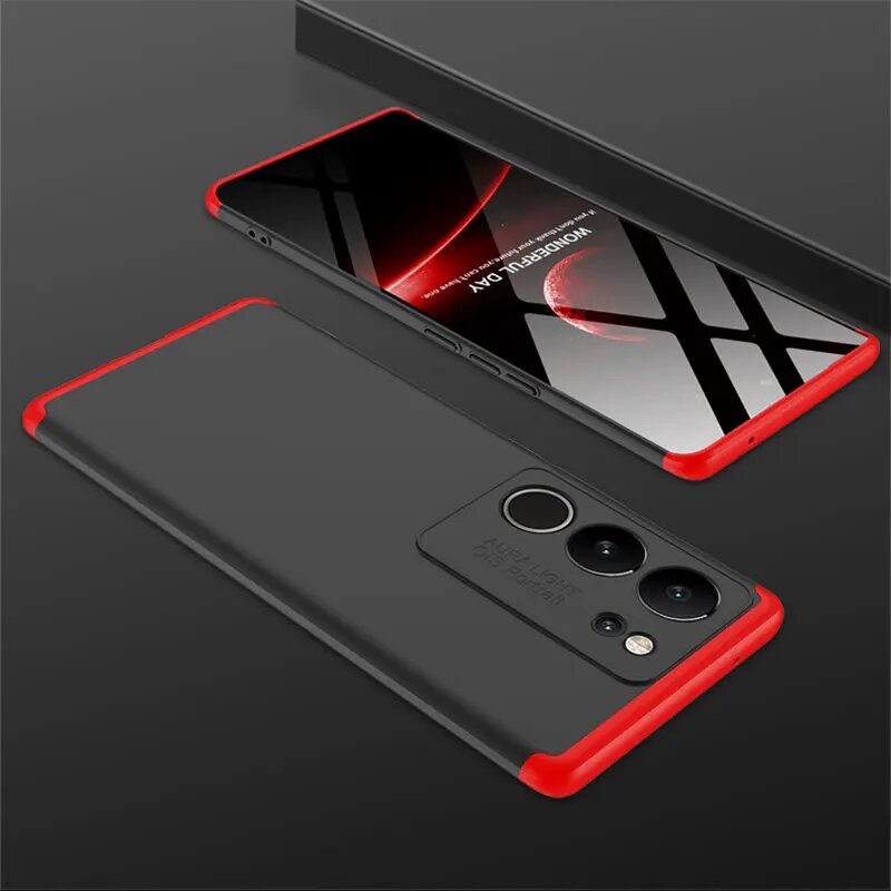 Vivo V29 VivoV29 5G V2250 чехол 3 в 1 качественная Противоударная Красный, Vivo V29, red black red