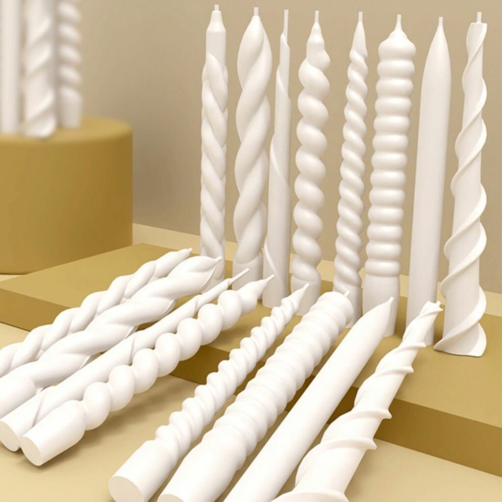 Форма для изготовления свечей, Силиконовая форма свечей на тонком стержне-6