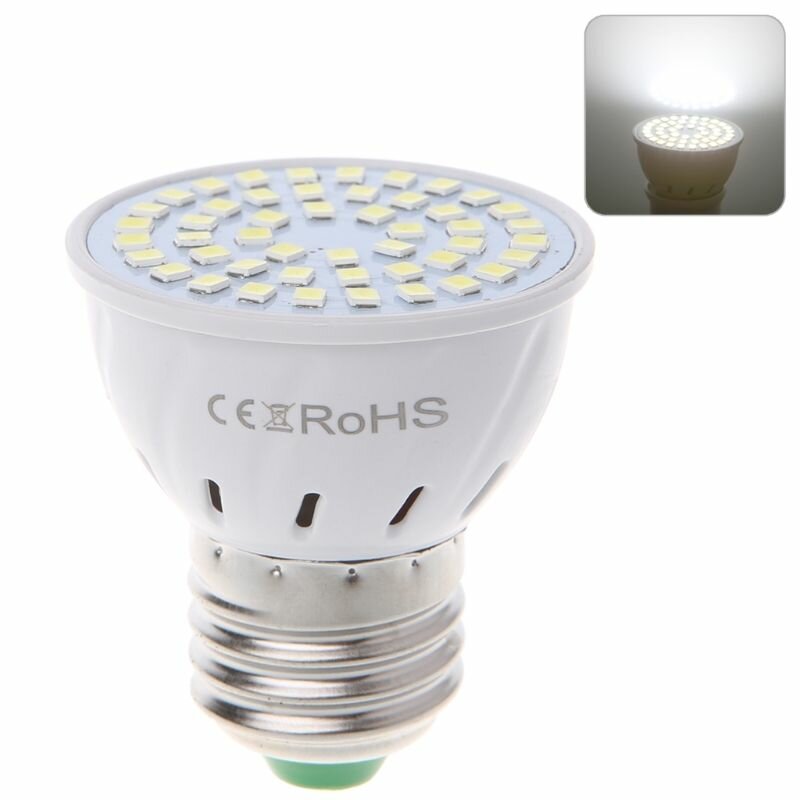 Светодиодная лента, Лампа E27-2835-48SMD-PC, 220V, холодный белый