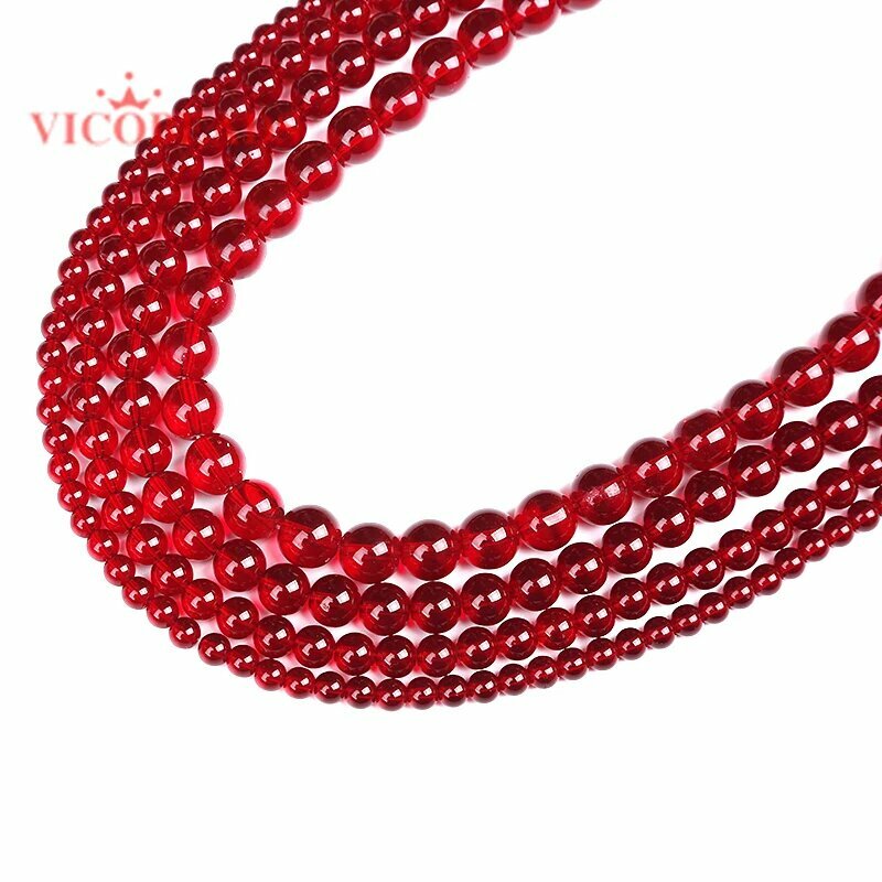 Сердолик бусины Verkadebeads 4-12 мм Красный, 10mm about 36pcs, Red Glass
