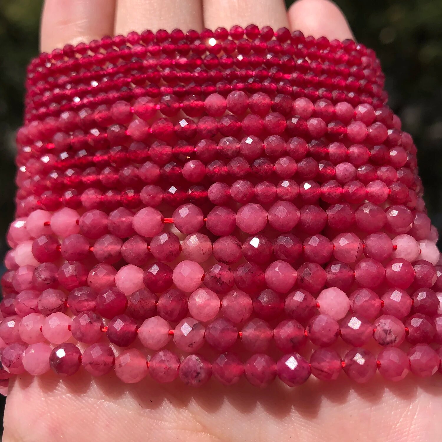 TTUIJI Красные рубиновые бусины 2 3 4 мм