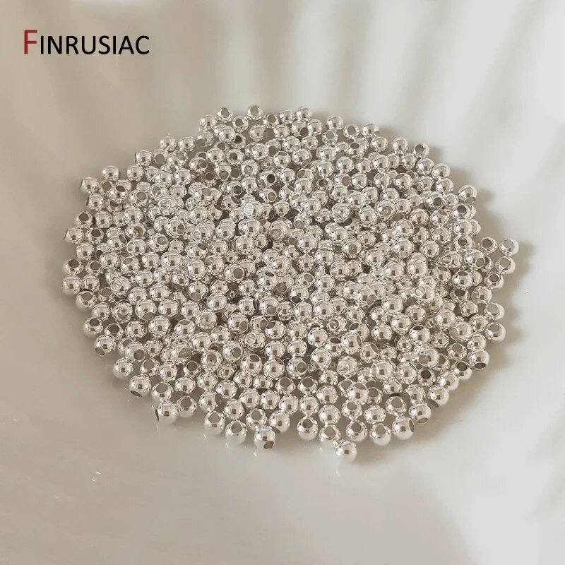 Золотые позолоченные латунные бусины-разделители FINRUSIAC 4mm-50pcs, silver plated