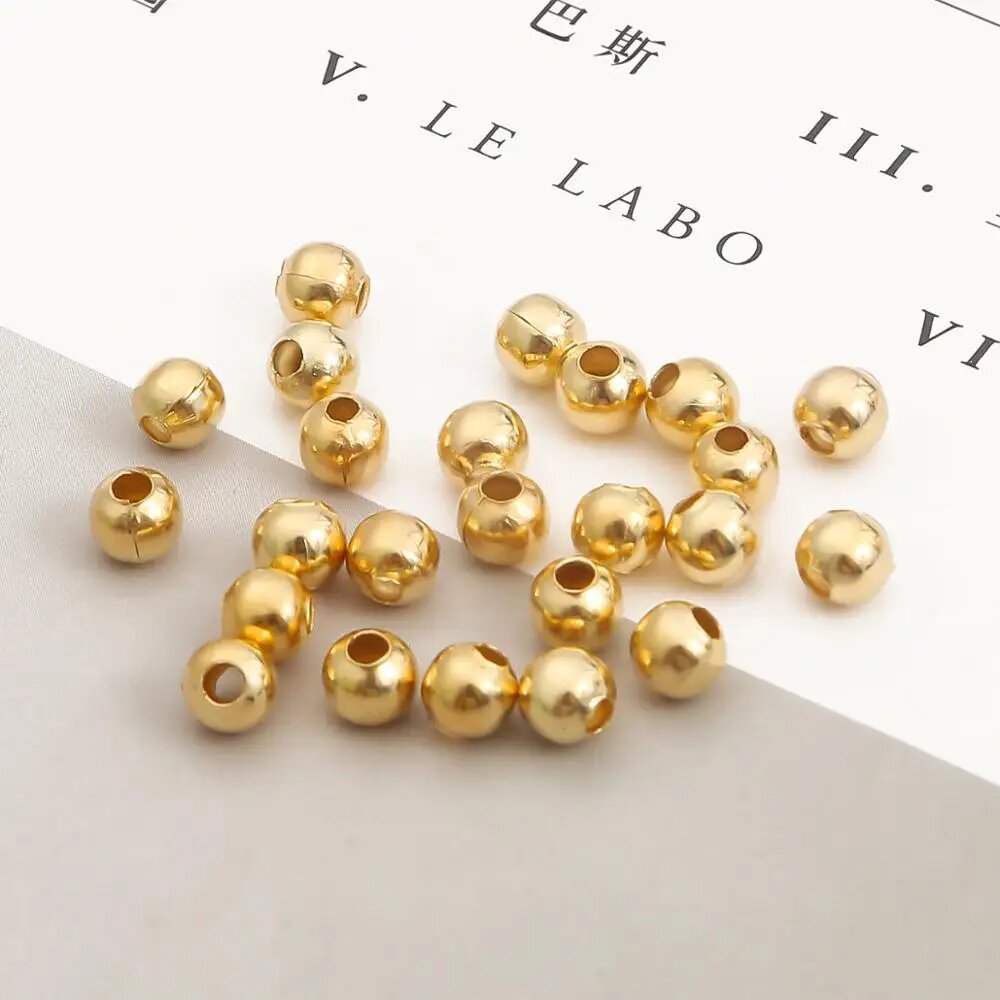 Бусины металлические круглые KC Gold 2.4x0.6mm, 500шт