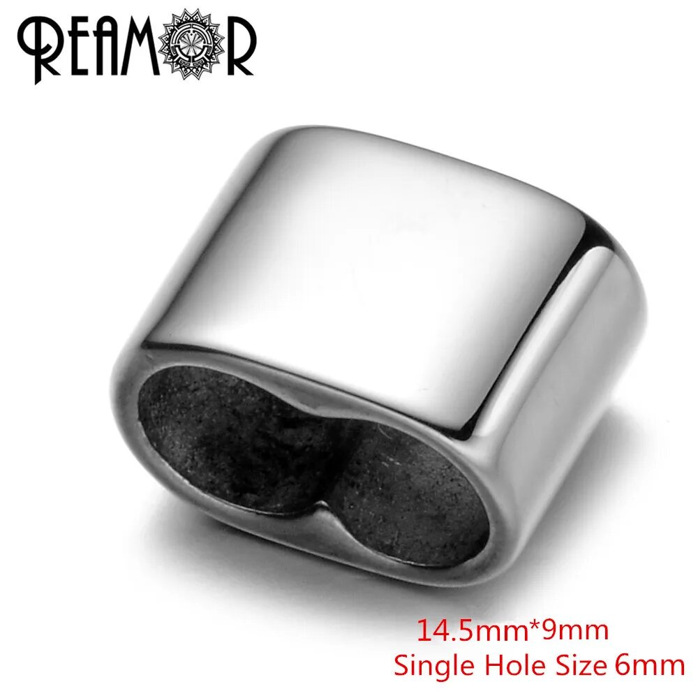 REAMOR Металлические бусины из нержавеющей стали для браслета