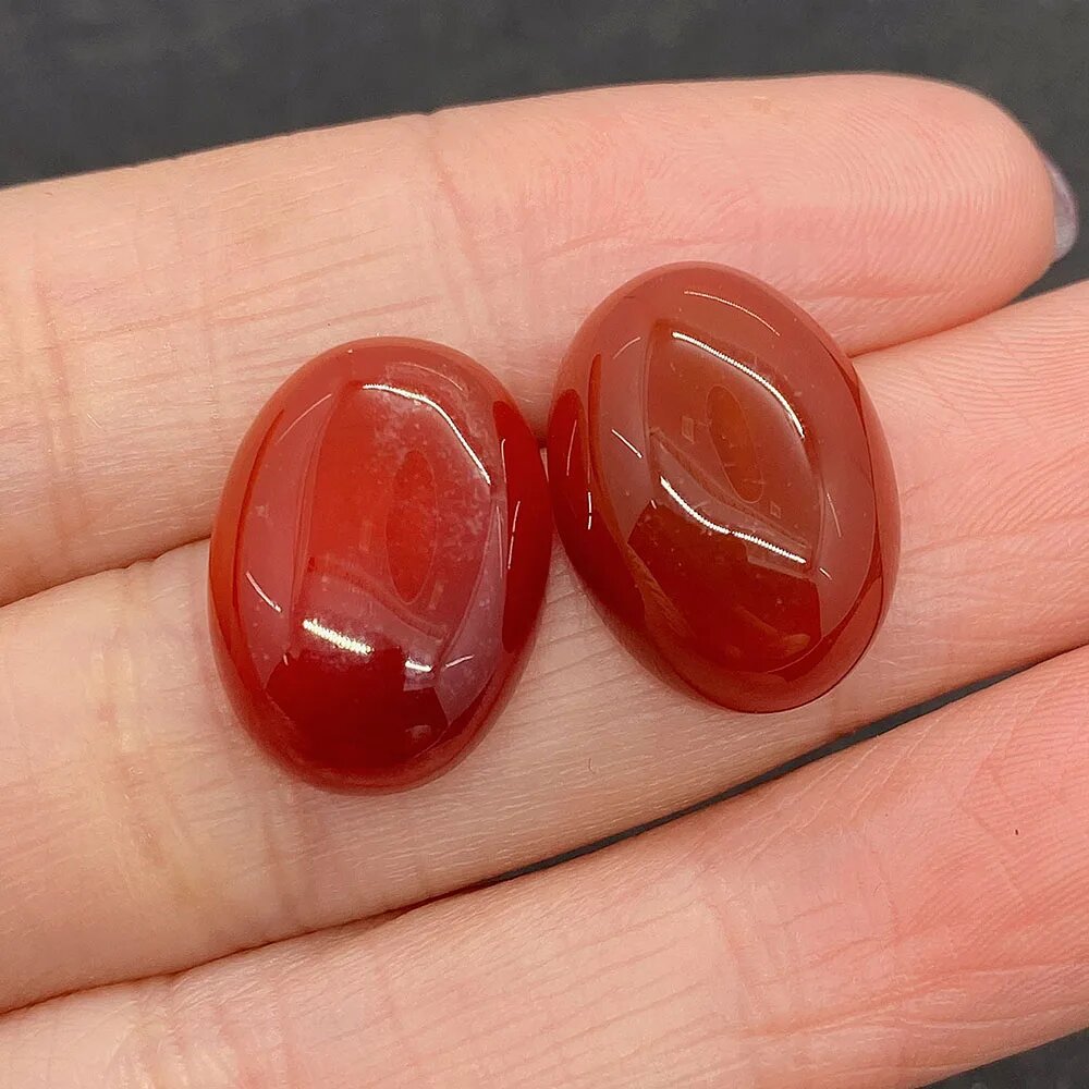 Кабошоны тигровый глаз, красный агат, 5 шт. Red agate-5pcs