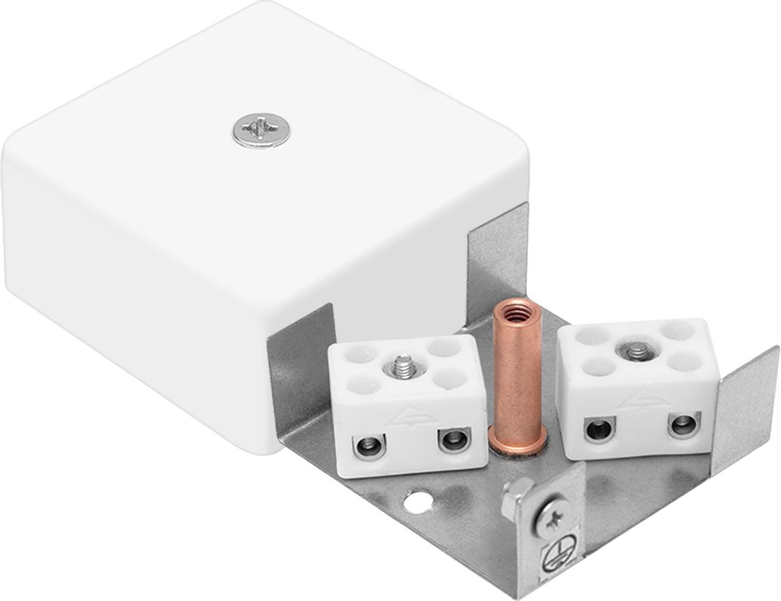 Коробка монтажная КМ-О (4к), огнестойкая, с двумя керамическими колодками 3 мм², IP41