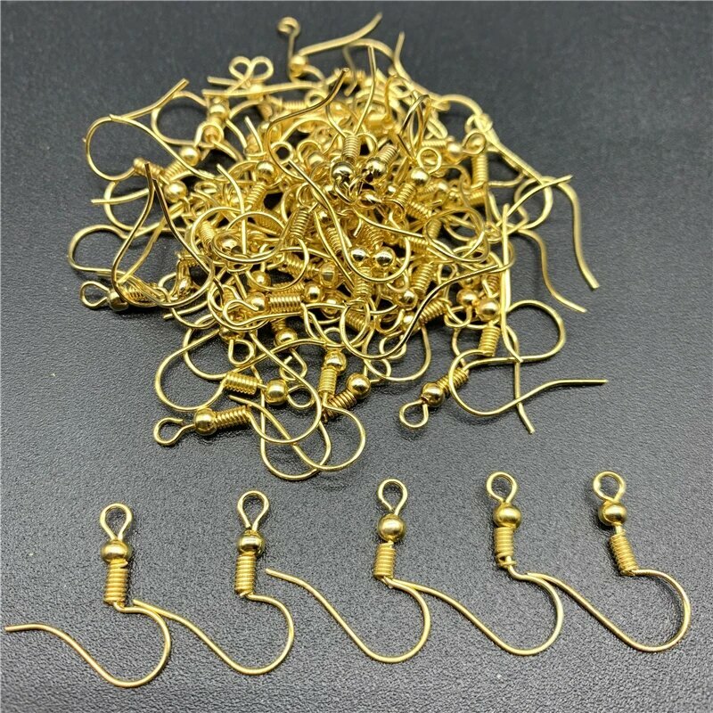 100 шт. Earring Hooks Golden, фурнитура для сережек
