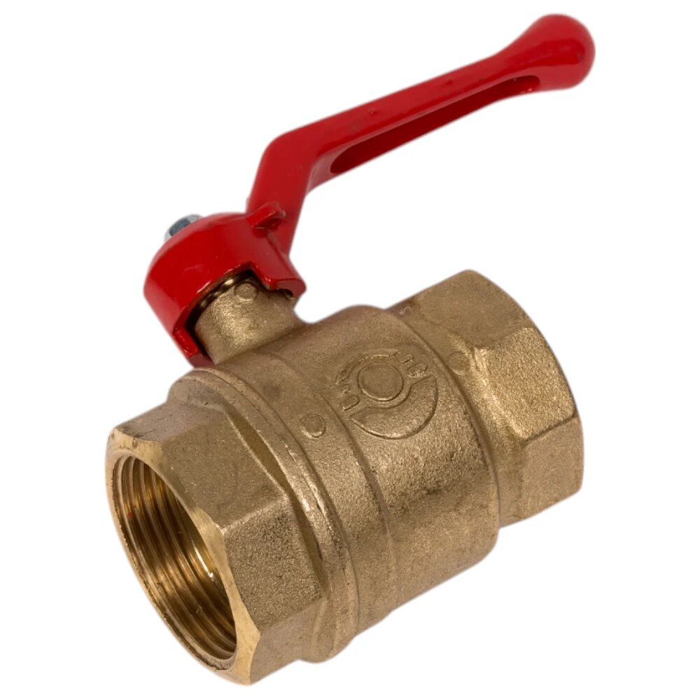 Кран шаровой Valfex N/P59 бирка для воды 1 1/4" ВР/ВР ручка-рычаг, латунный