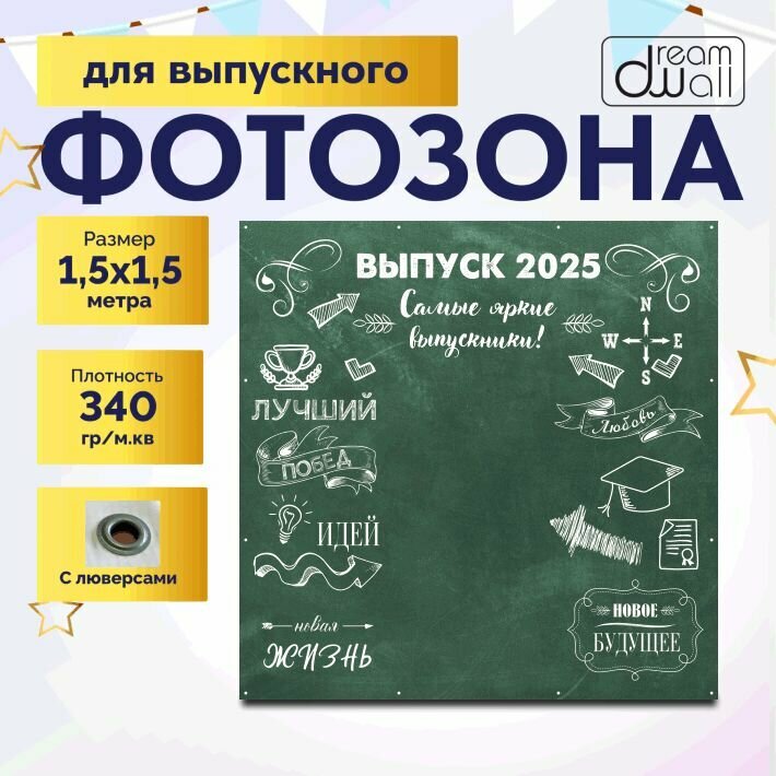 Фотозона Школьная доска Выпуск 2025 150*150