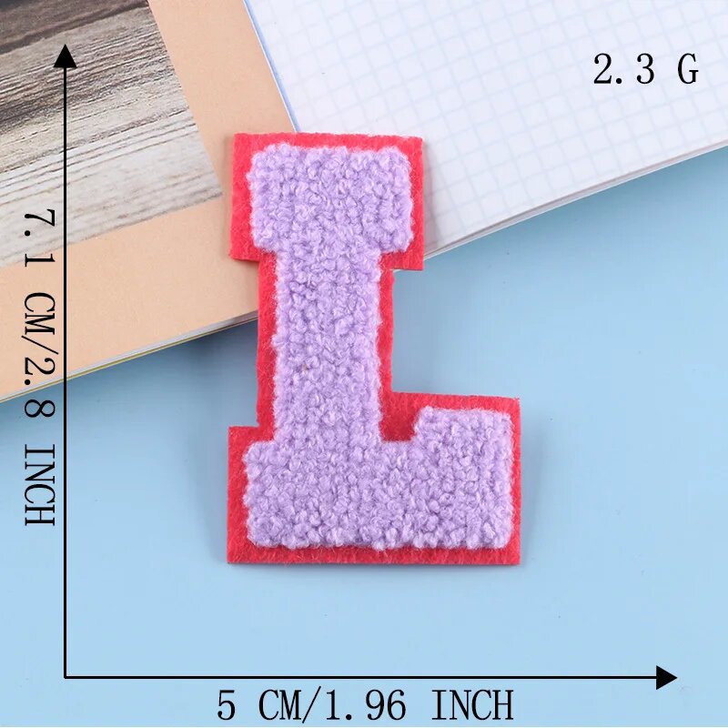 Нашивка на одежду буква L, 7.1x5 см, 2.3 г