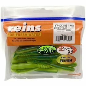 Силиконовая приманка REINS ROCKVIBE SHAD 3 Цв. L01 - Chartreuse Thunder