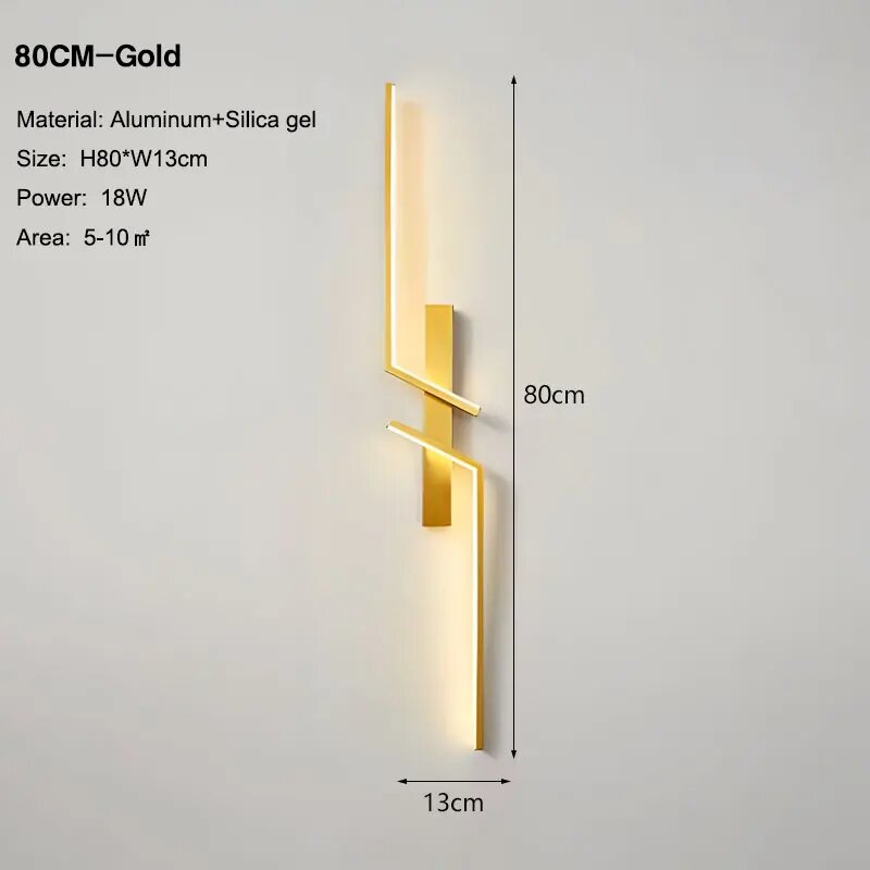 Настенный светильник 80см Gold, Warm White 3000K